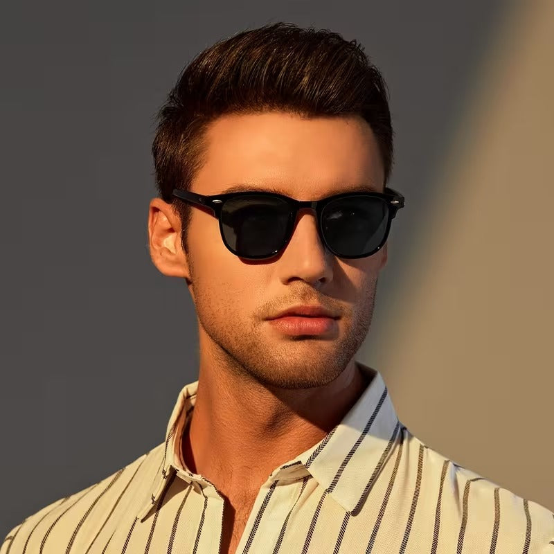 Classic Retro UV400 Sunglasses for Men – Timeless Black Full-Rim Style ...