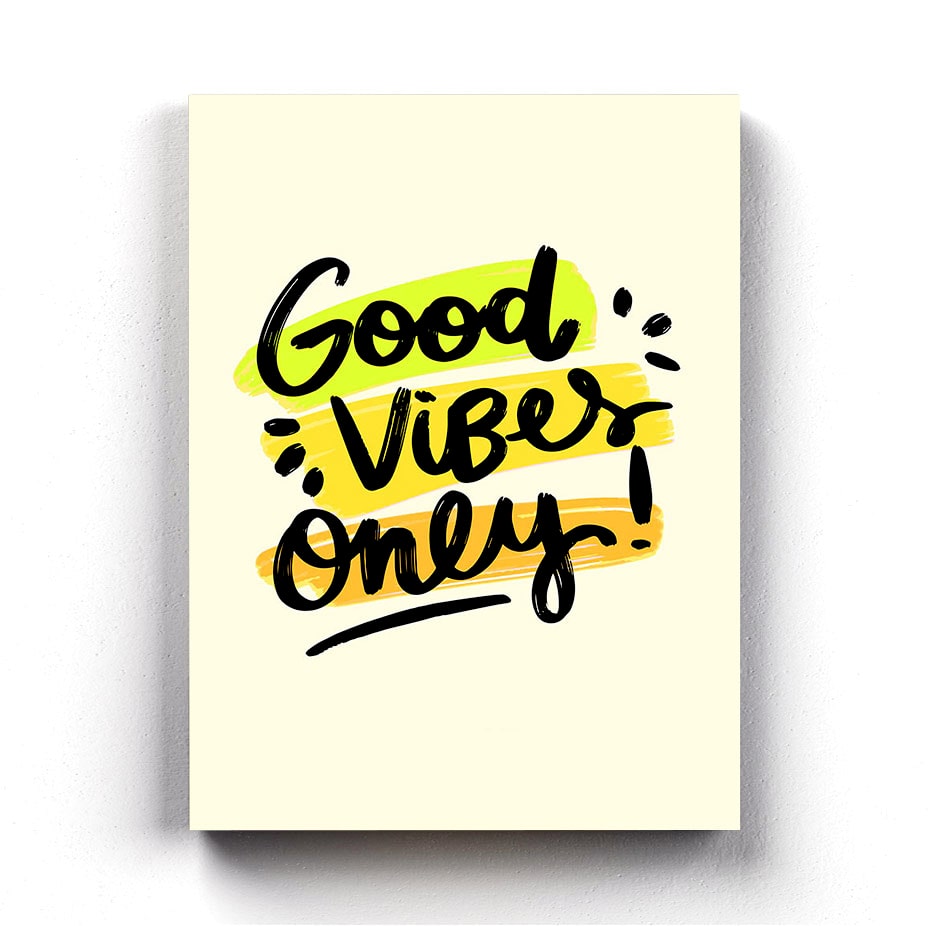 Good Vibes Only Quotes Art Frame for Wall Decor- SunglassesCraft